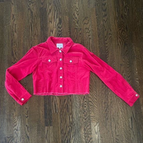 Skylar + Madison | Jackets & Coats | Red Corduroy Cropped Jacket Size S ...